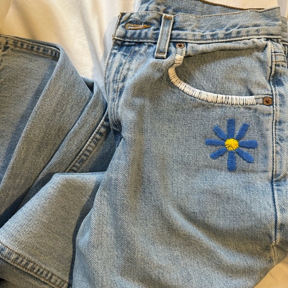 Levi's | Jeans | Vintage Levis With Embroidered Flowers | Poshmark